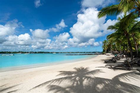 Grand Baie Beach In The Summertime In Mauritius Stock Image Image Of