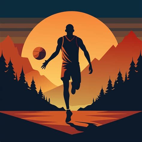 Basketball Silhoette Premium Ai Generated Vector