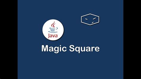 Magic Square In Java Youtube