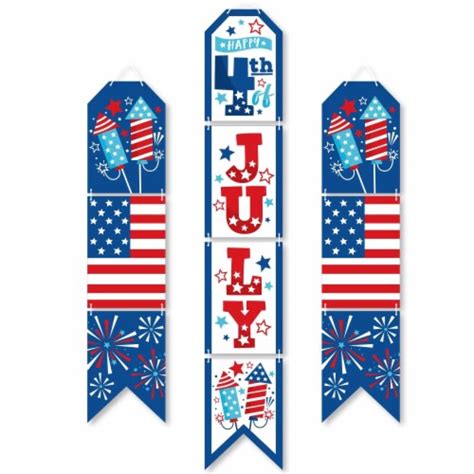 Big Dot Of Happiness Firecracker 4th Of July Hanging Vertical Banners