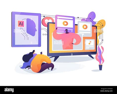 Ai Powered Content Creation Abstract Concept Vector Illustration Stock Vector Image And Art Alamy