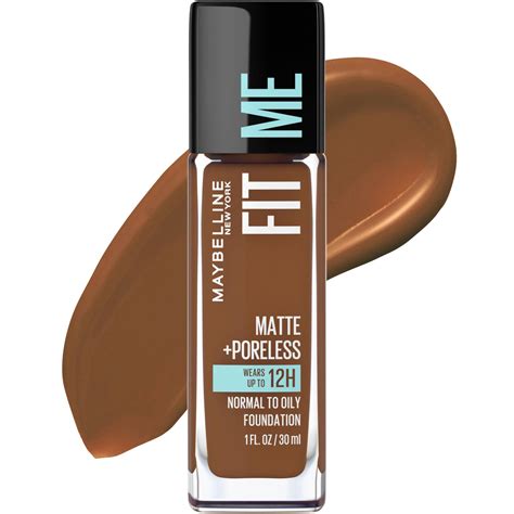 Maybelline Fit Me Matte Poreless Liquid Foundation Makeup 370 Deep Bronze 1 Fl Oz Walmart
