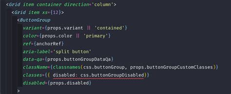 TypeScript ButtonGroup Disabled Shows As Non Valid Property In Classes Issue Mui