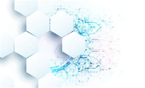 Hexagons On Gradient Color Background Hi Tech Vector Image