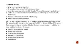 Comparing SDET And QA Examining The Software Testing Domain PPTX