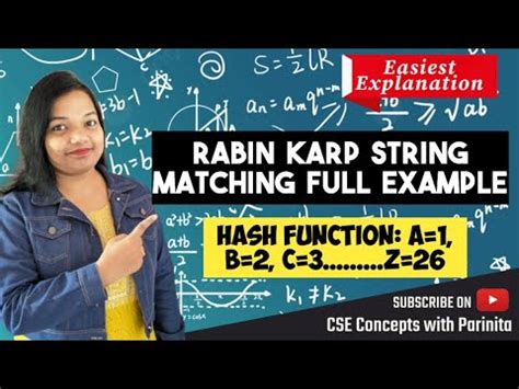 Rabin Karp String Matching Algorithm Example in DAA | Solved example in Hindi| pattern hash ...