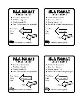 MLA Format Cheat Sheet By Teaching Taylor Tots TPT