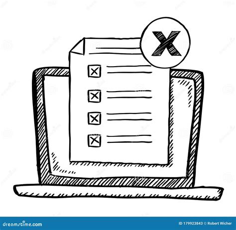 Cartoon Style Doodle Of Notebook With Wrong Answers On Test Stock