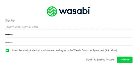Sign Up For Wasabi