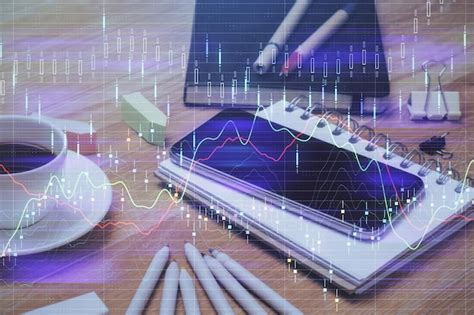 Premium Photo Double Exposure Of Forex Chart Drawing And Cell Phone Background Concept Of