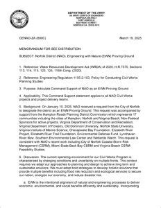 USACE Norfolk District Engineering With Nature