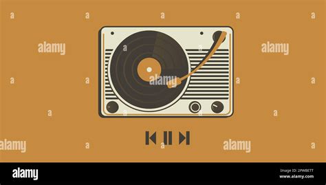 Tape Recorder For Playing Vinyl Records Retro Background Old School