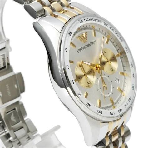 Emporio Armani Gold And Silver Watch New Arrivals