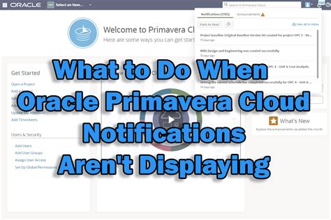 What To Do When Oracle Primavera Cloud Notifications Aren T Displaying Taradigm