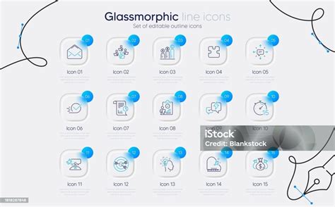 Set Of Judge Hammer Graph Chart And Idea Line Icons For Web App