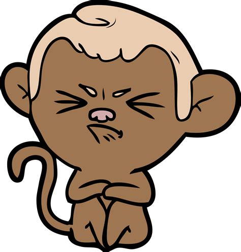 Cartoon Annoyed Monkey 40083875 Png