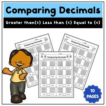 Comparing Decimals Greater Than Less Than Or Equal To Grades 46