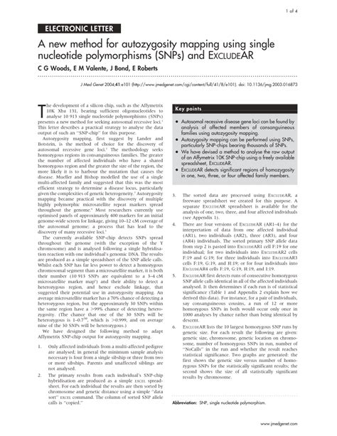 Pdf A New Method For Autozygosity Mapping Using Single Nucleotide