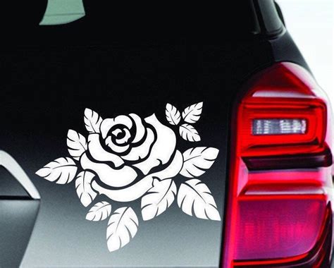 Rose Vinyl Decal Rose Sticker Rose Bumper Sticker Flower Etsy