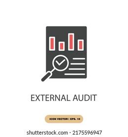 External Audit Icons Symbol Vector Elements Stock Vector Royalty Free