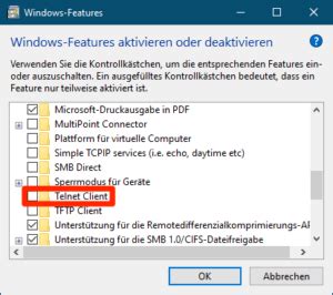 Telnet Unter Windows Aktivieren Bodos Blog