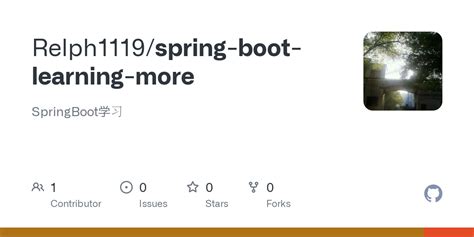 Github Relph1119spring Boot Learning More Springboot学习