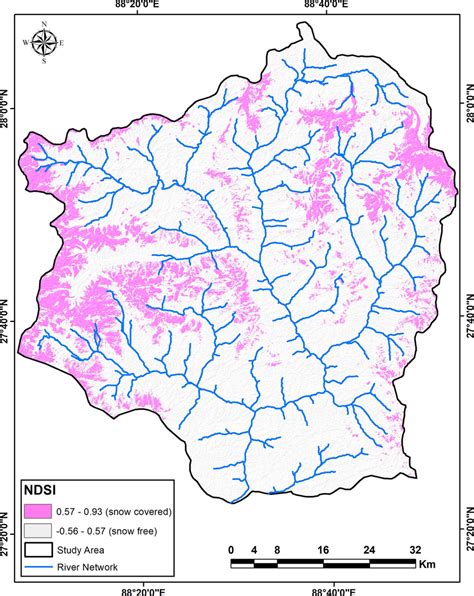 normalized difference snow index map of north sikkim download