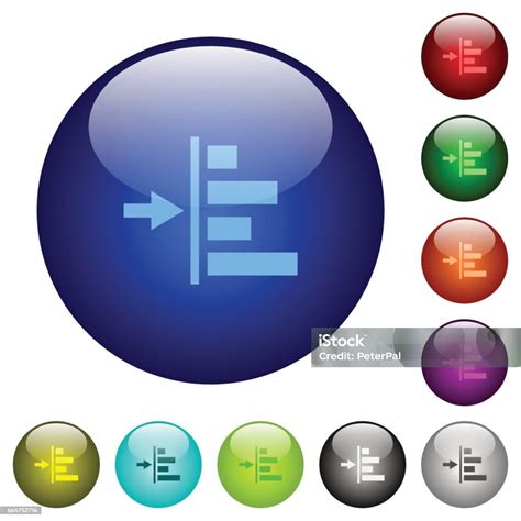 Increase Left Indentation Of Content Color Glass Buttons Stock Illustration Download Image Now