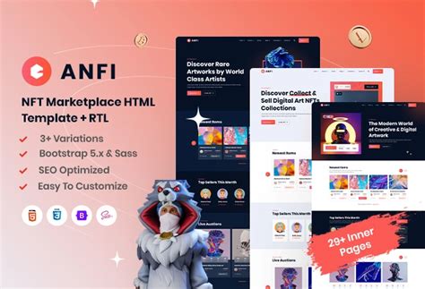 Anfi Nft Marketplace Html Template Rtl Envytheme