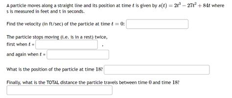 Solved A Particle Moves Along A Straight Line And Its