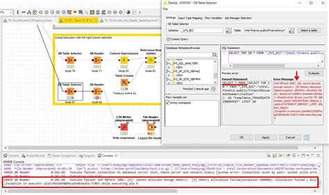 Db Reader Failed To Execute Sap Dbtech Jdbc Cannot Allocate Enough Memory Knime Analytics