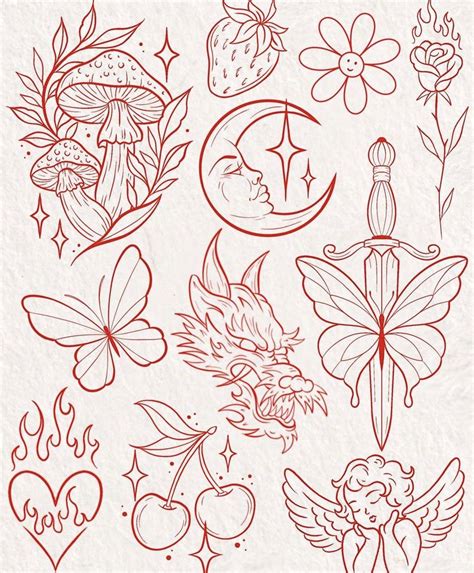 Small Tattoo Designs For 2024 Red Ink Filler Tattoo Red Tattoo With