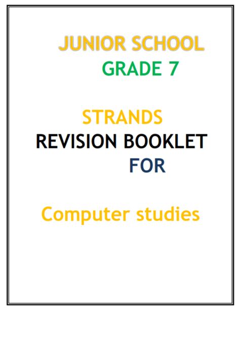 Grade 7 Computer Studies Topical Revision Booklet Elimu Cloud Notes