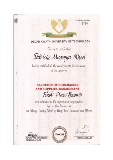 Buy College Degree From The Dedan Kimathi University Of Technology