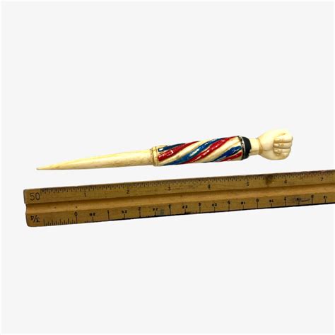 Antique 19th Century Carved Hand Bone Sailors Fid Ballyhoo Curiosity