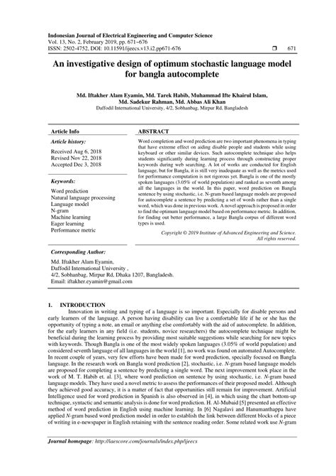 pdf an investigative design of optimum stochastic language model for