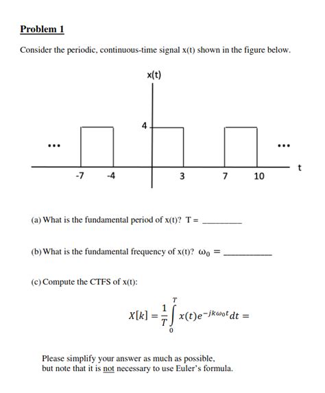 Solved Problem Consider The Periodic Continuous Time Chegg
