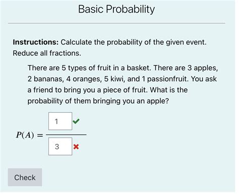 Solved Basic Probability Instructions Calculate The Chegg