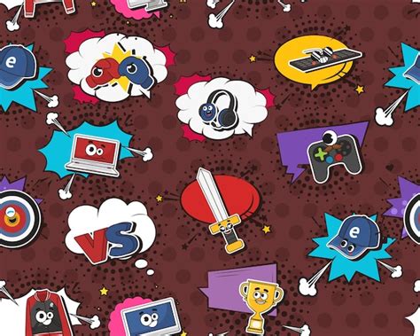 Premium Vector Vector Flat Seamless Texture Pattern Hand Drawn Flat Trendy Cartoon Elements