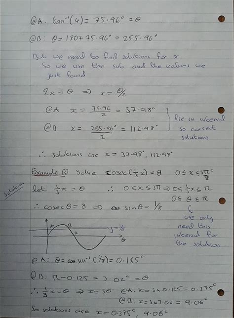 A Level Maths Notes A2 Solving Trigonometric Equations Part 5