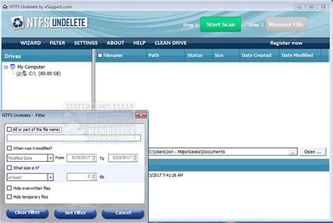 Download NTFS Undelete MajorGeeks