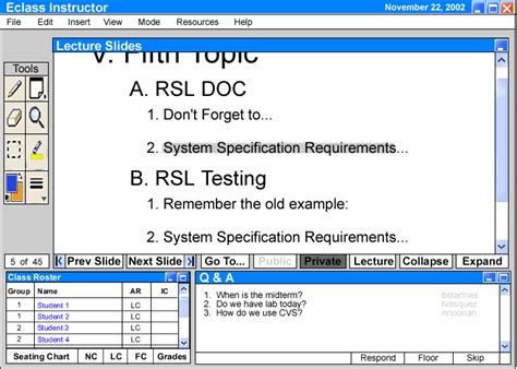 instructor interface