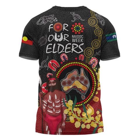 Australia Naidoc Week Polo Shirt Australia Map With Golden Wattle