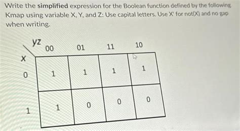 solved write the simplified expression for the boolean