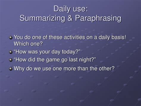 PPT Paraphrasing Summarizing PowerPoint Presentation Free Download ID