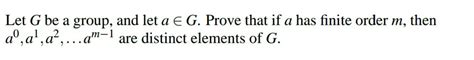 Solved Let G Be A Group And Let A Element G Prove That If Chegg Com