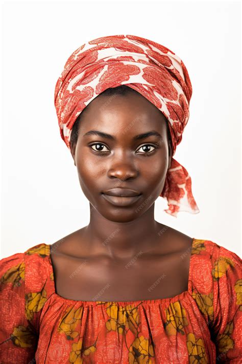 Premium Photo A Woman With A Red And White Head Scarf