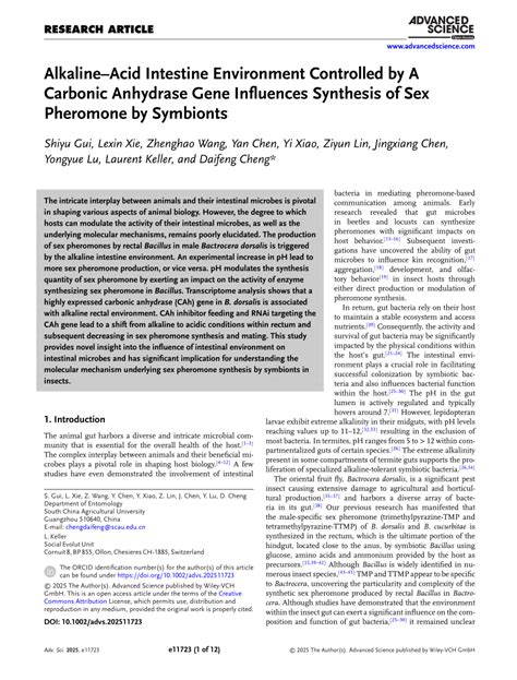 Pdf Alkalineacid Intestine Environment Controlled By A Carbonic