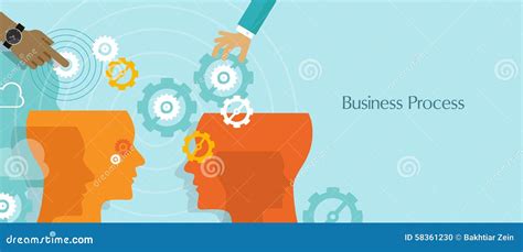 Business Process Gears Management Work Flow Stock Vector Illustration Of Machine Engineering