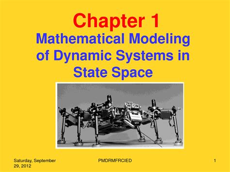 Solution Mathematical Modelling In Dynamic Systems In State Space